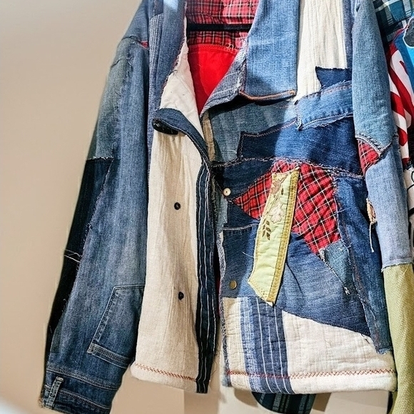 Okeith Reginald | Jackets & Coats | Mens Patchwork Denim Shirt Jacket ...
